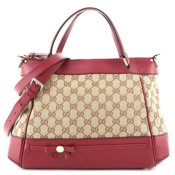 Gucci | Bags | Gucci Mayfair Convertible Tote Gg Canvas Small Brown Red | Poshmark
